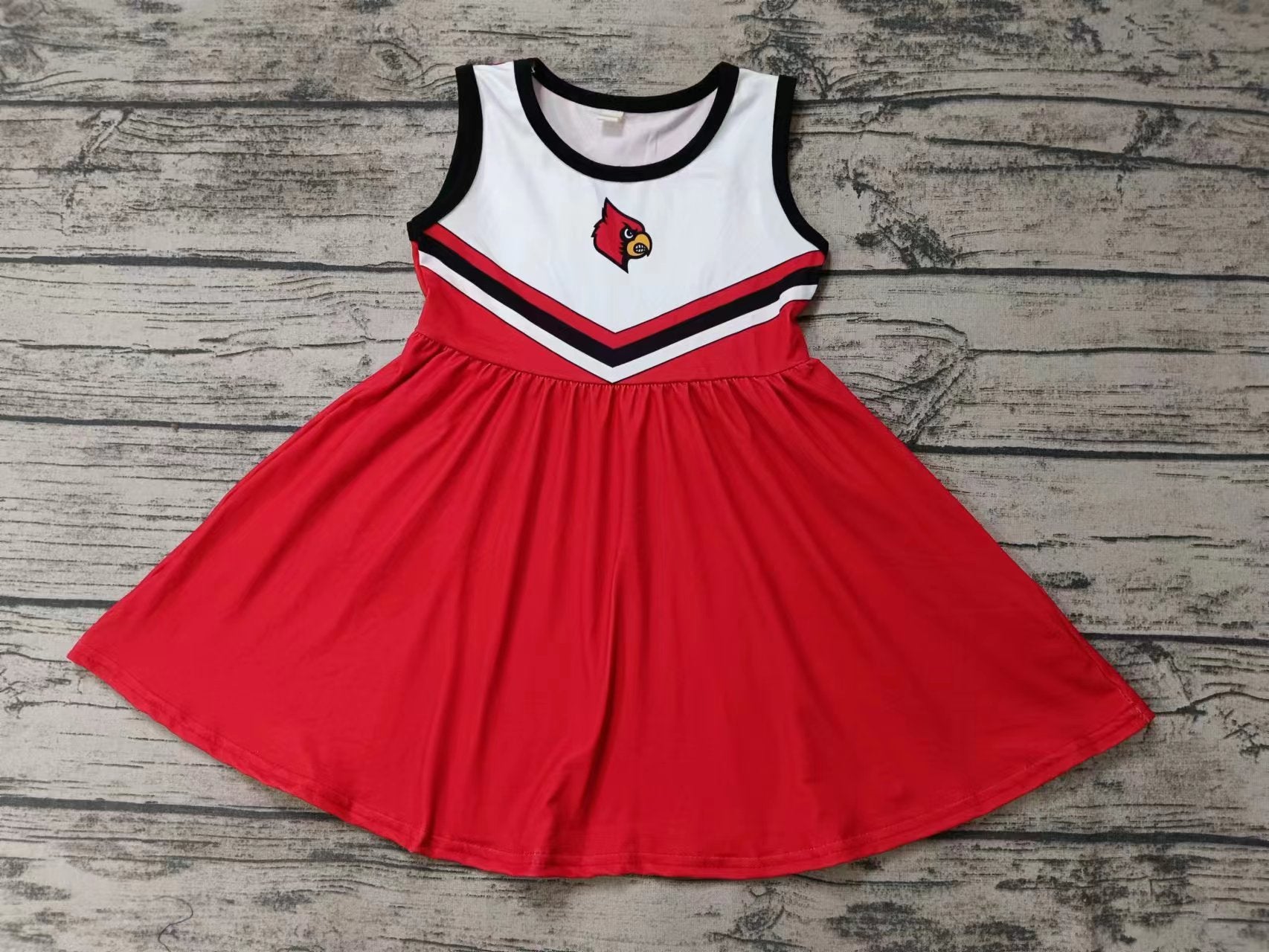 MOQ 3 pcs bird sleeveless white red girls team dresses – Western Kids ...