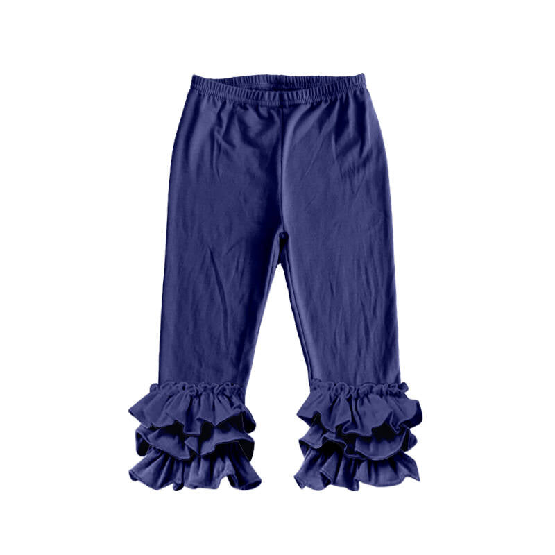 Deadline Jan 27 Blue triple ruffle kids girls pants – Western Kids Clothes
