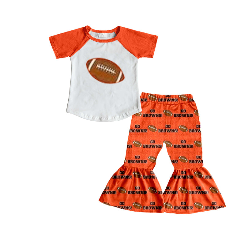 MOQ 3 pcs short sleeves raglan top football pants girls team outfits ...