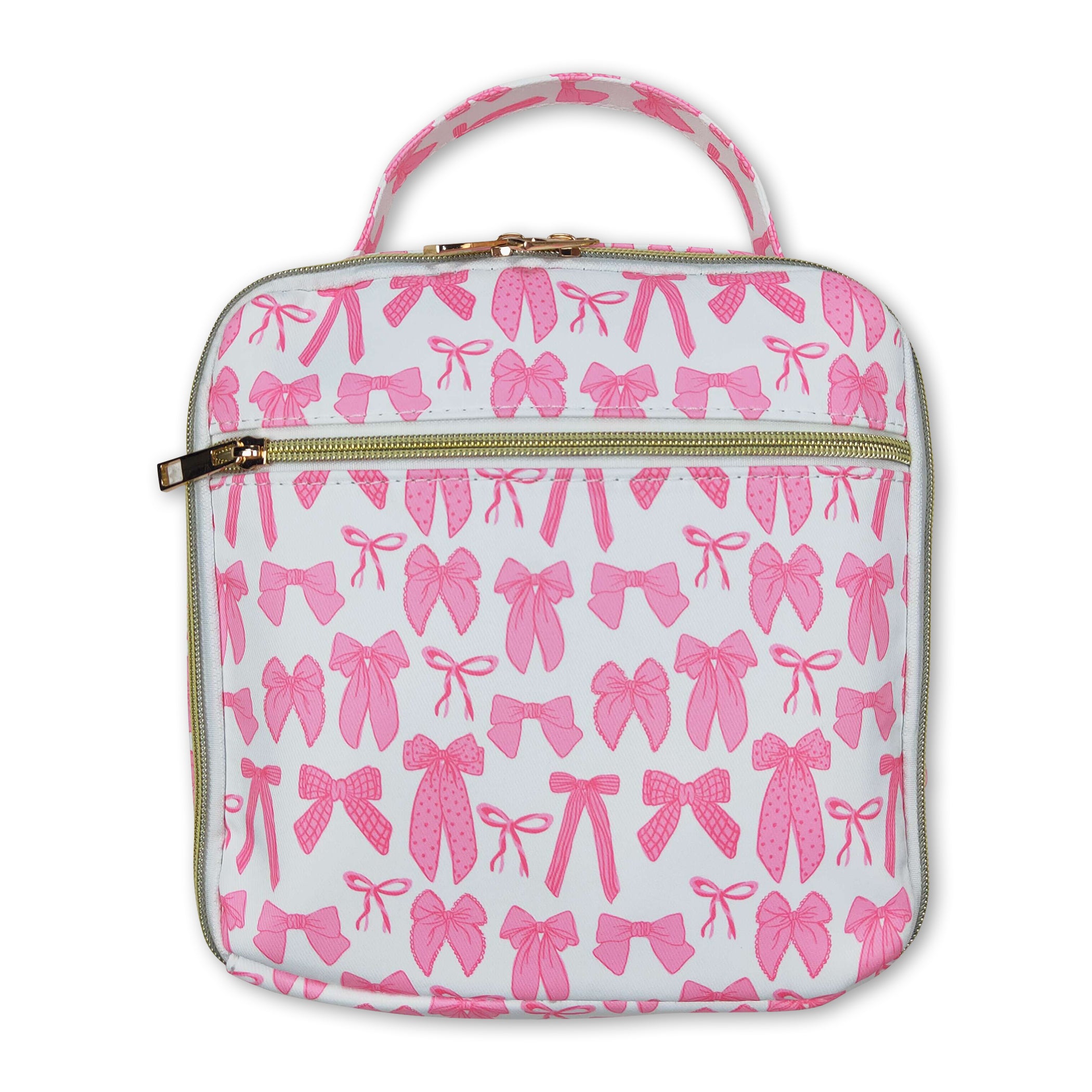 Pink bow kids girls lunch box bag ship from US – Western Kids Clothes