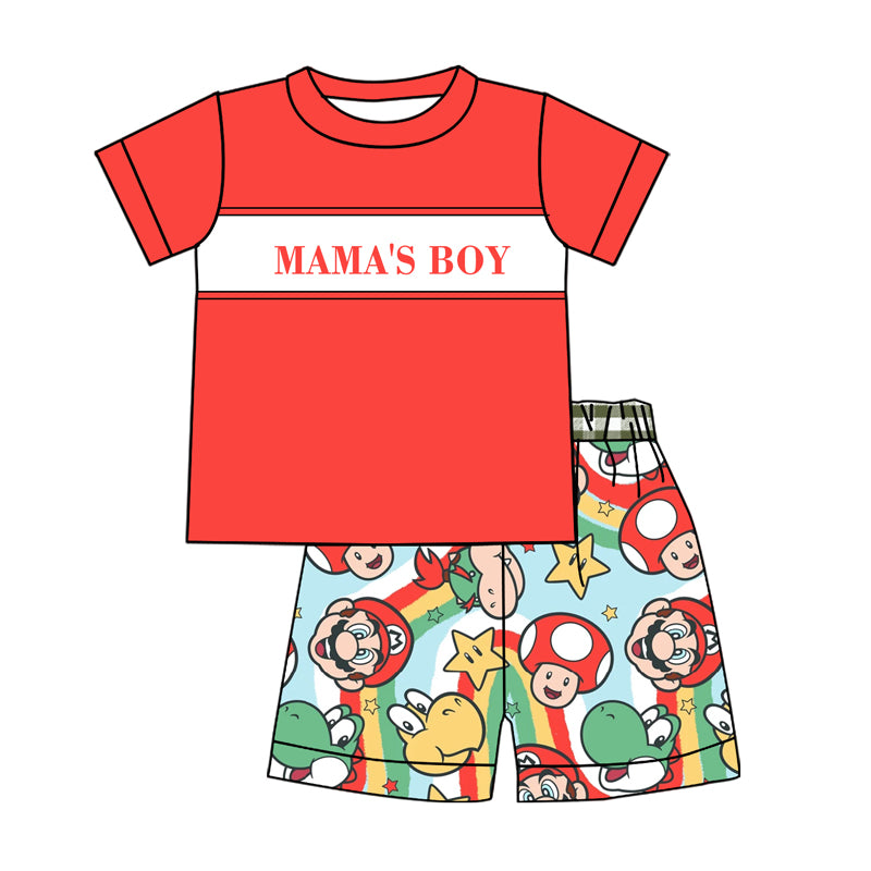 Mama's boy red mushroom game boys clothes – Western kids clothes