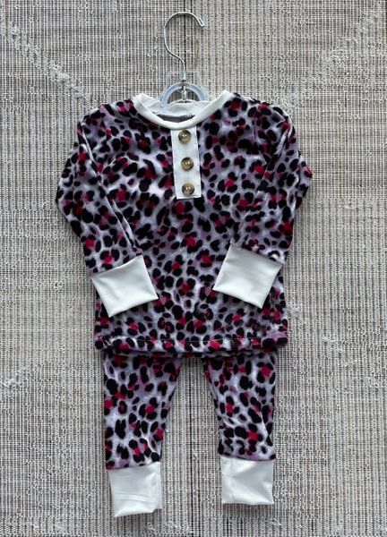 Purple leopard long sleeves kids girls pajamas – Western kids clothes