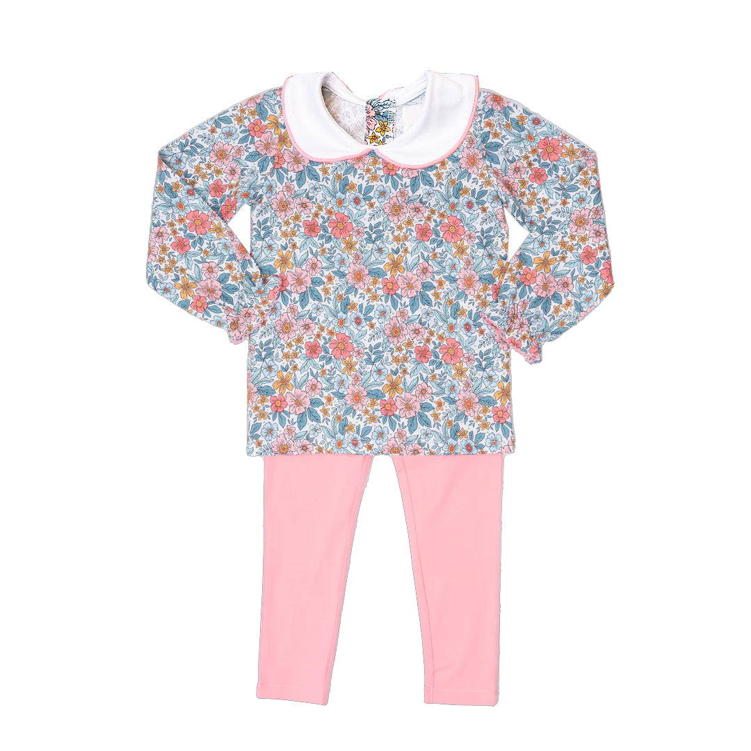 Floral long sleeves top leggings girls clothing – Western Kids Clothes