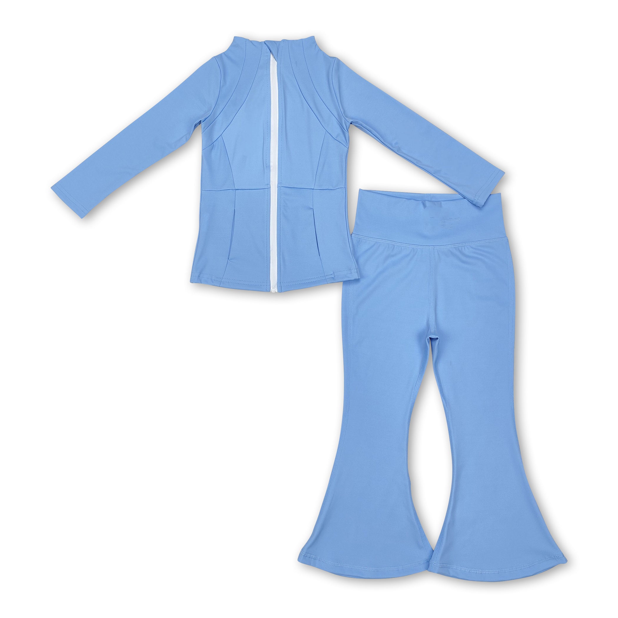 Long sleeves blue top pants kids girls yoga clothing – Western Kids Clothes