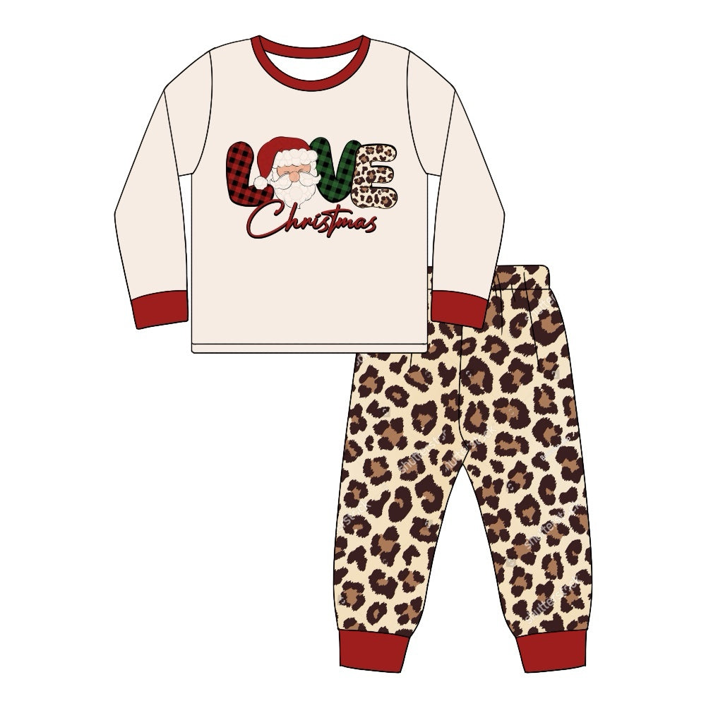 Love Christmas leopard adult women pajamas – Western Kids Clothes