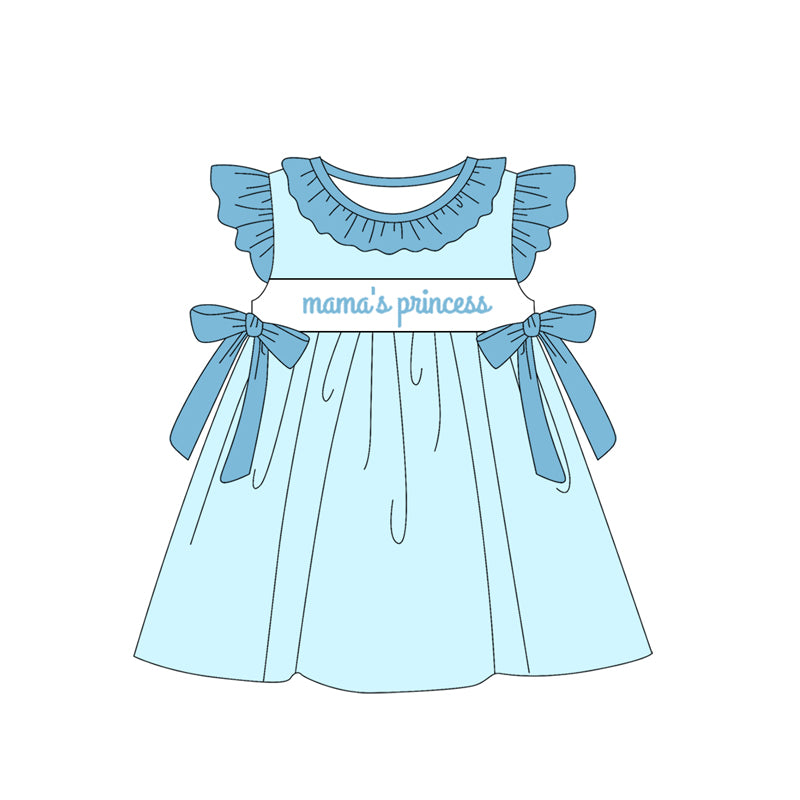 Light blue flutter sleeves mama's princess girls dress – Western kids ...