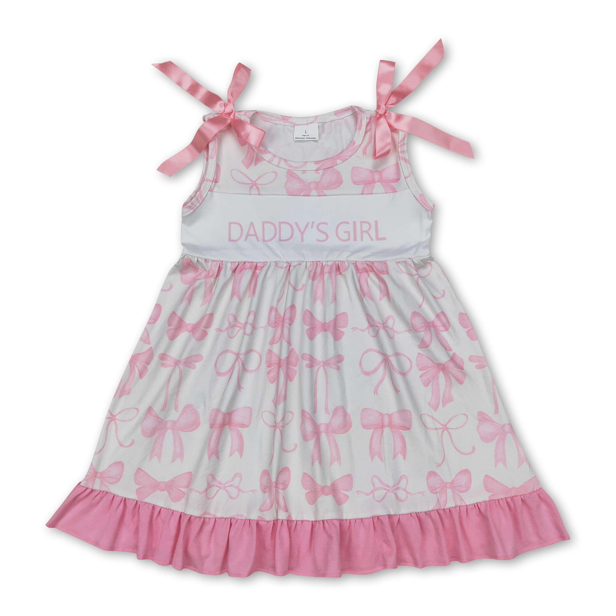 Pink ruffle sleeveless daddy's girl bow baby kids dress – Western Kids ...