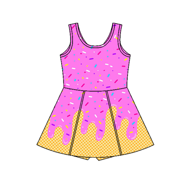 Pink sprinkle ice cream girls team athletic dresses – Western Kids Clothes