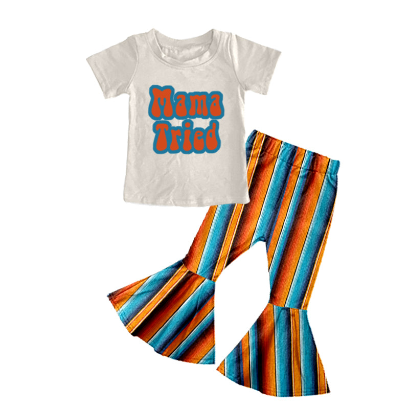 Mama tried top serape pants kids girls clothing set – Western Kids Clothes