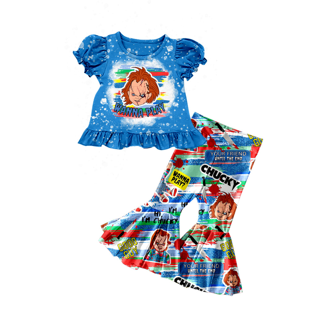 Blue bleached play top pants girls Halloween clothing – Western Kids ...