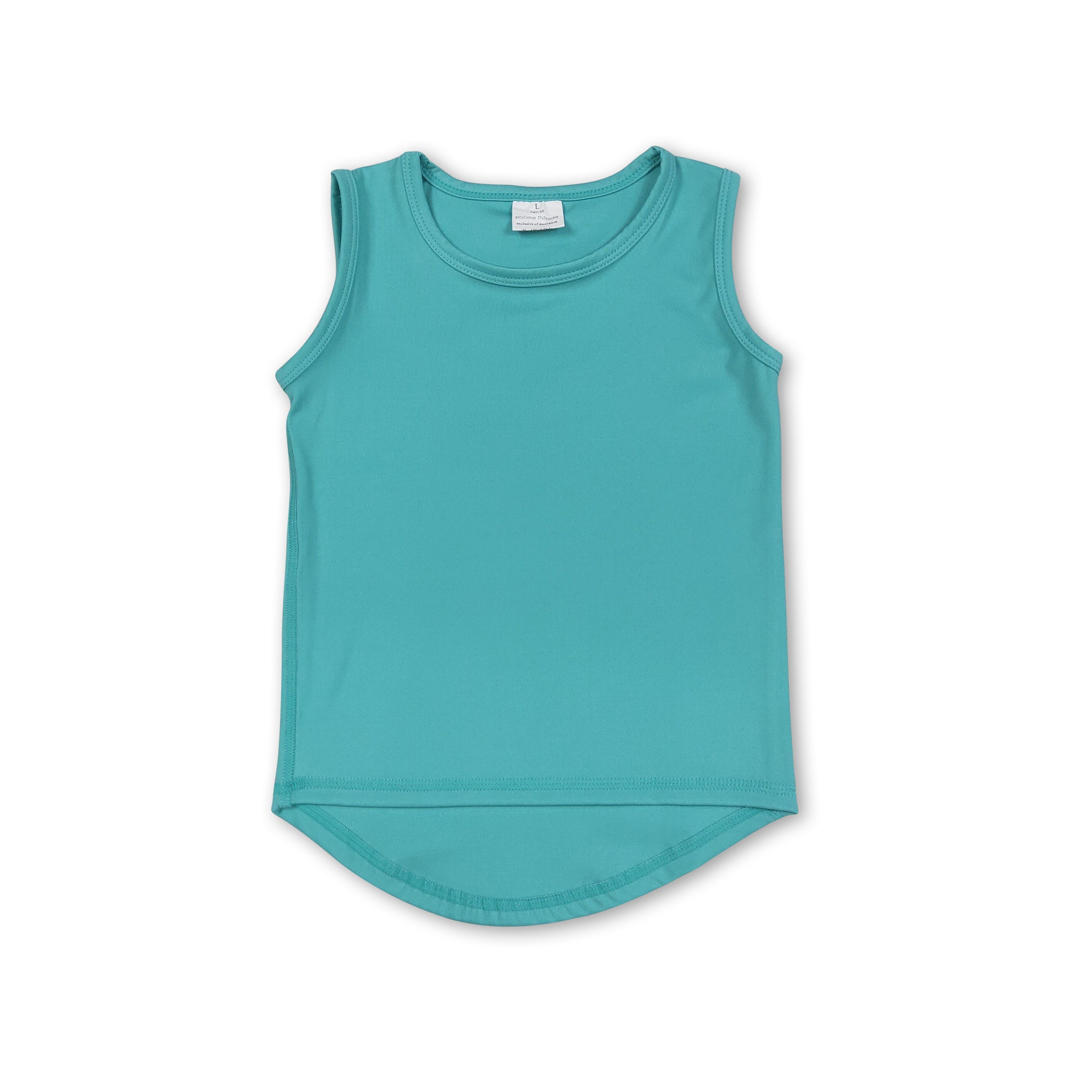 Teal sleeveless kids girls activewear top – Western Kids Clothes