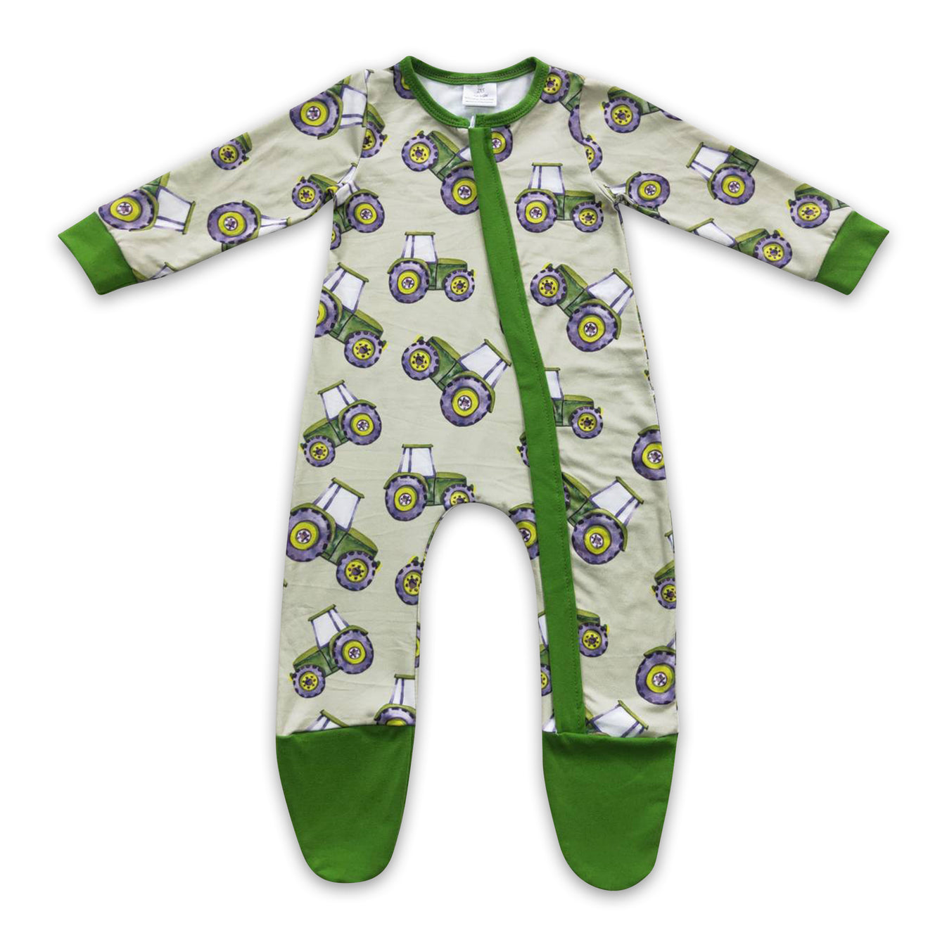 Tractors farm baby boy zipper footed coverall – Western kids clothes