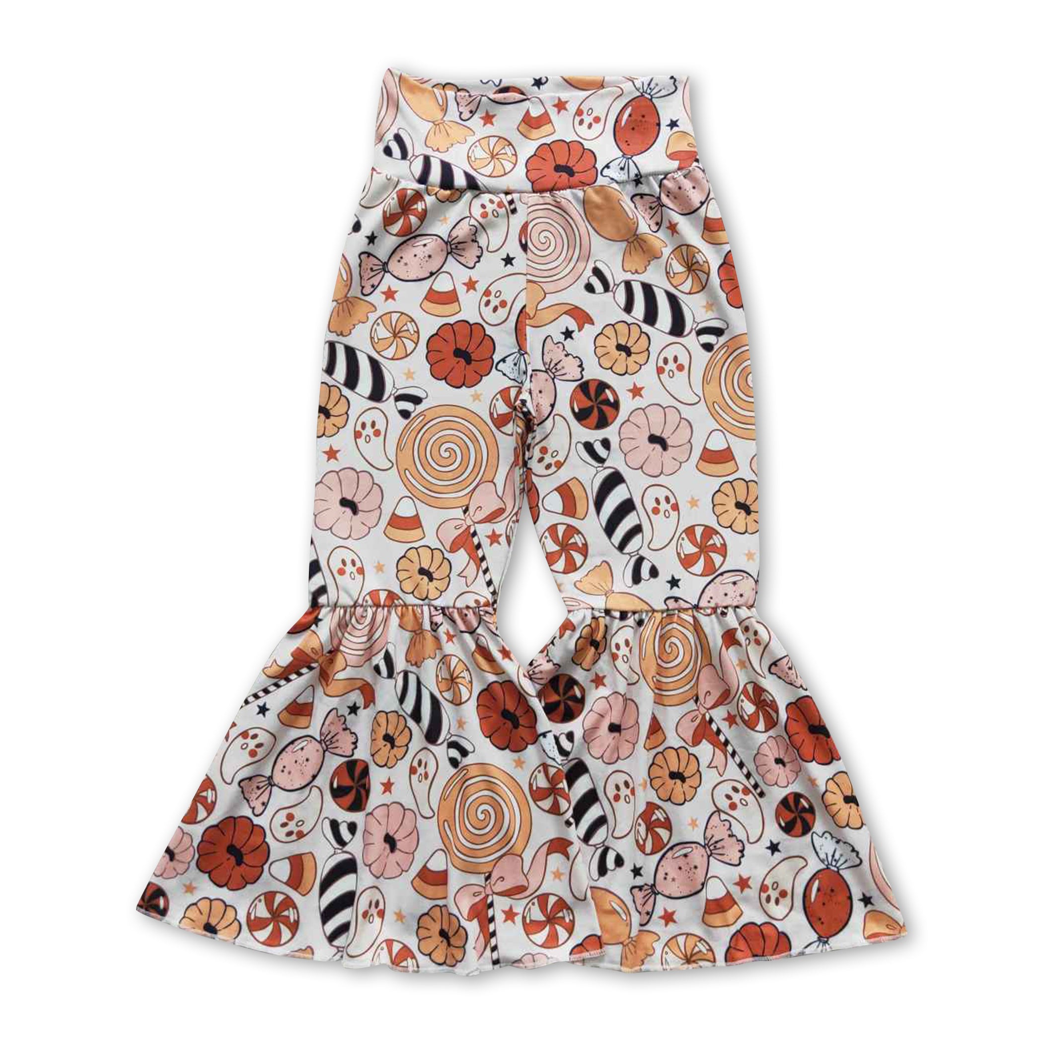 Candy corn ghost pumpkin baby girls Halloween pants – Western Kids Clothes