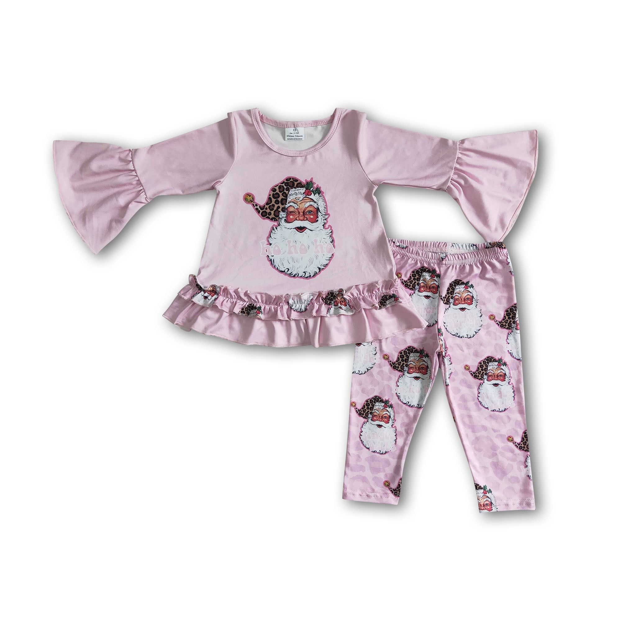 Ho ho ho santa pink girls Christmas outfits – Western kids clothes