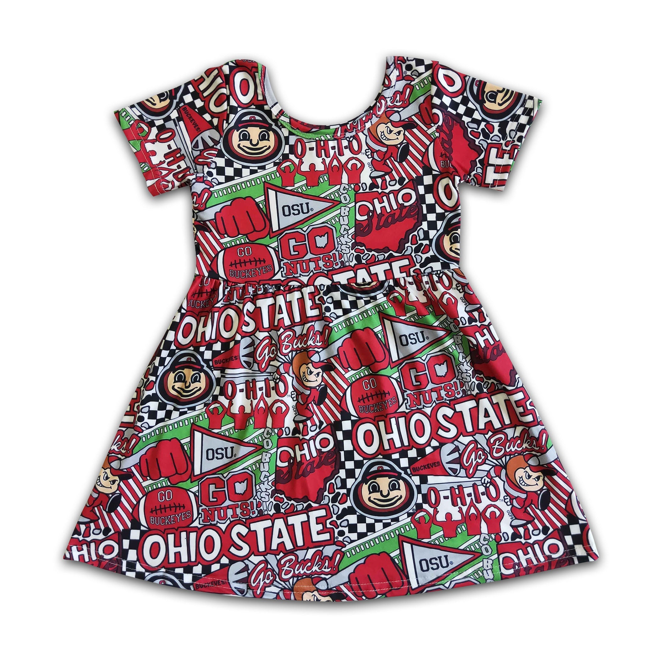 Short sleeves kids girls football team dresses – Western kids clothes