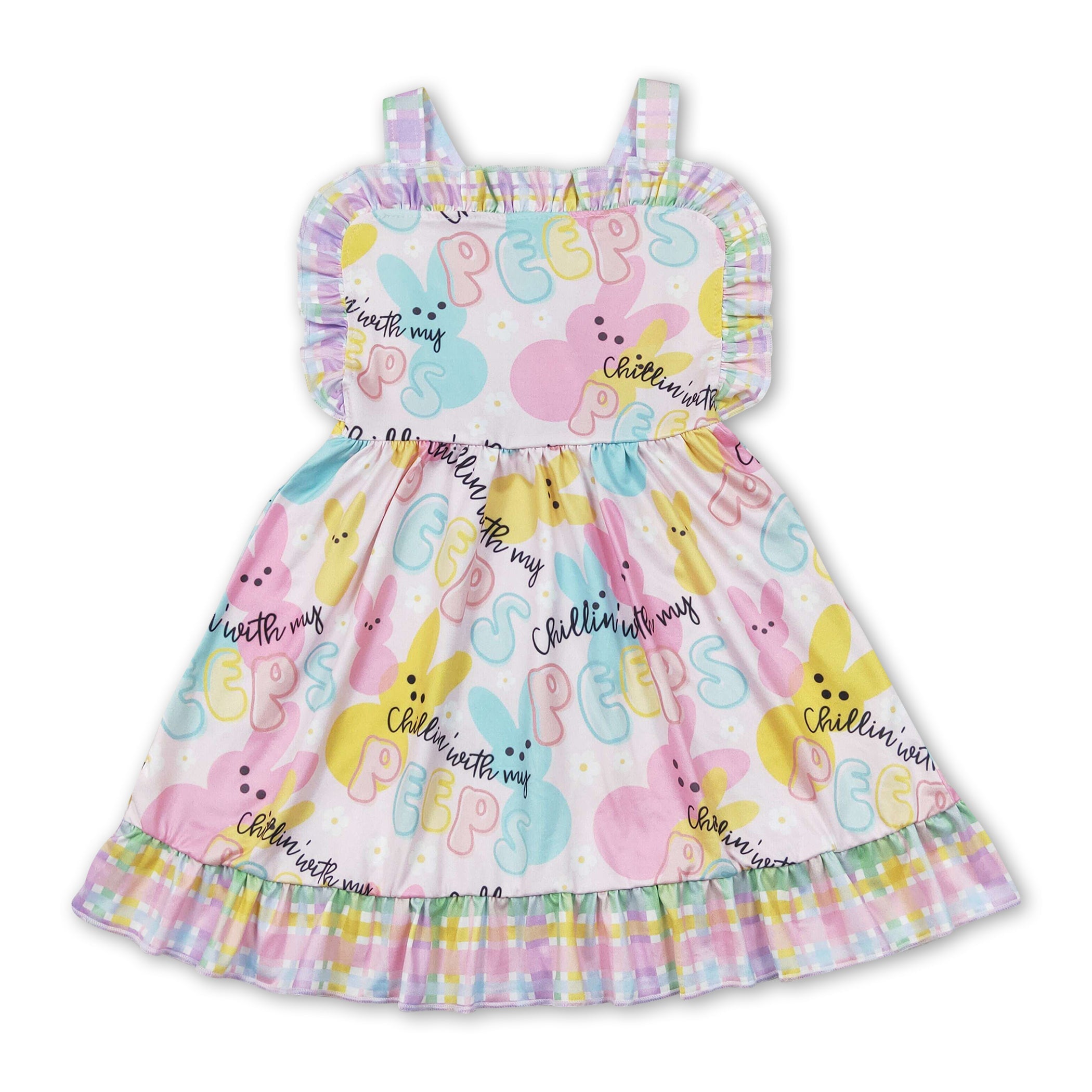 Sleeveless colorful peeps baby girls easter dresses – Western Kids Clothes